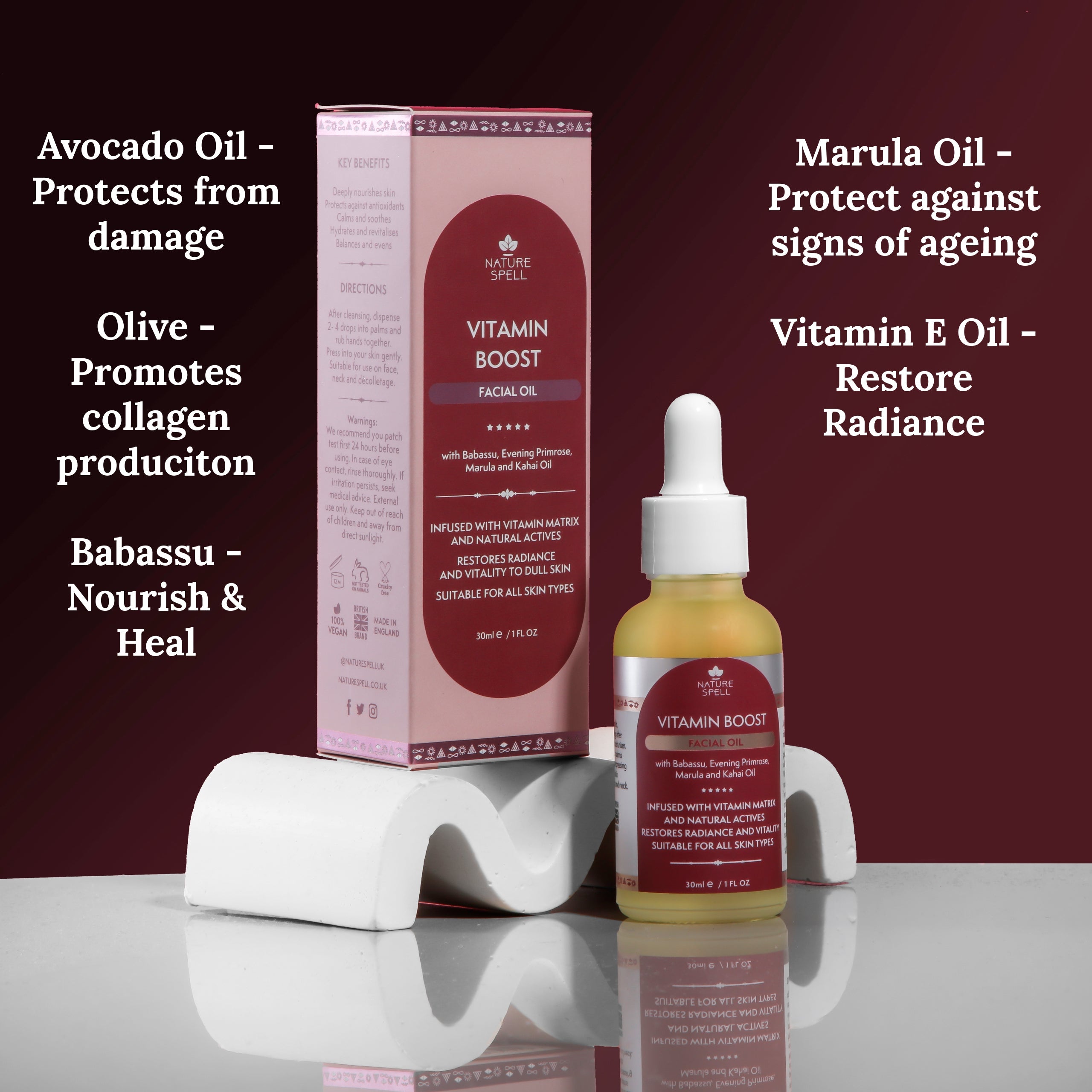 Vitamin Boost Facial Oil – Nature Spell USA
