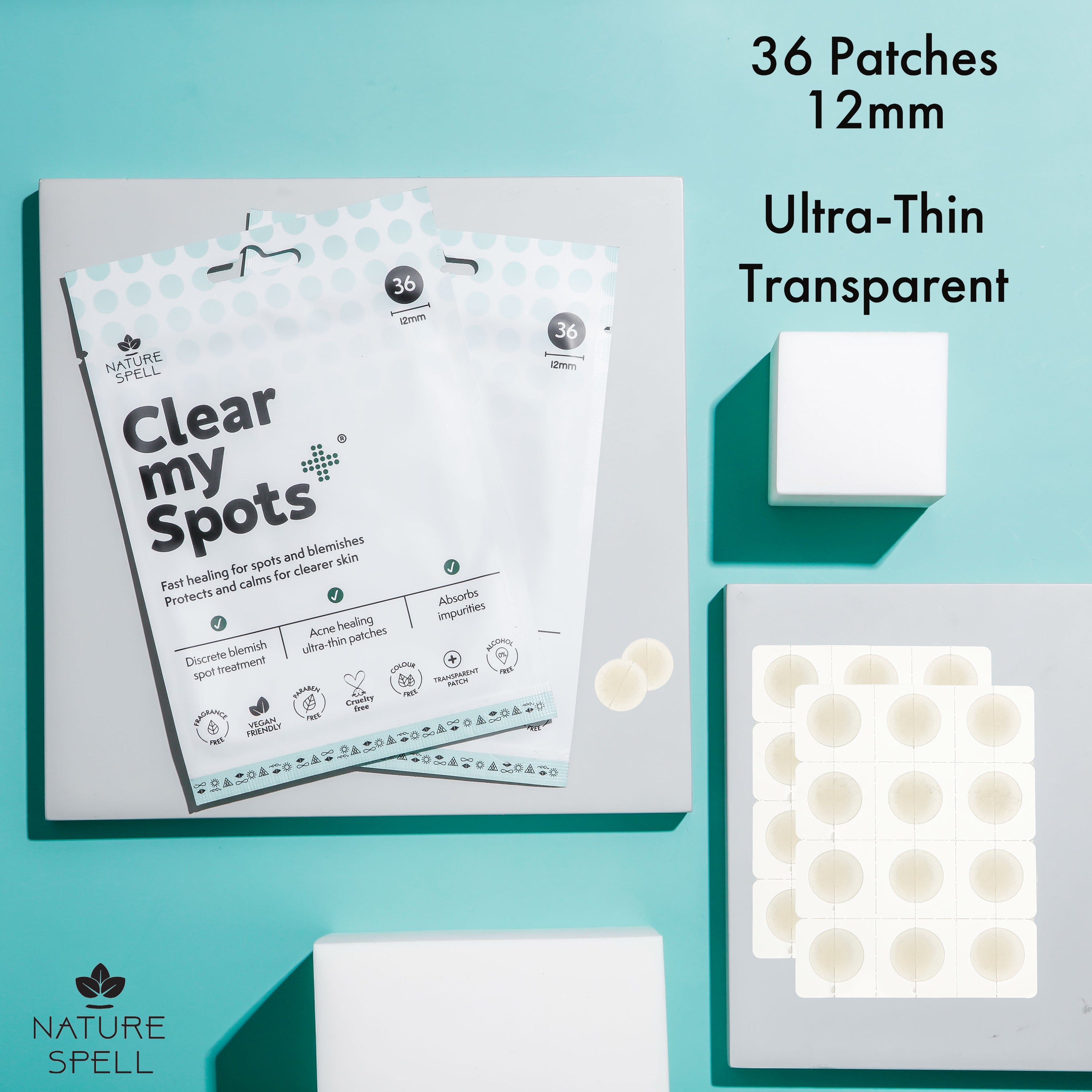 Clear My Spots Pimple Patches - 36 Translucent Hydrocolloid Patches ...
