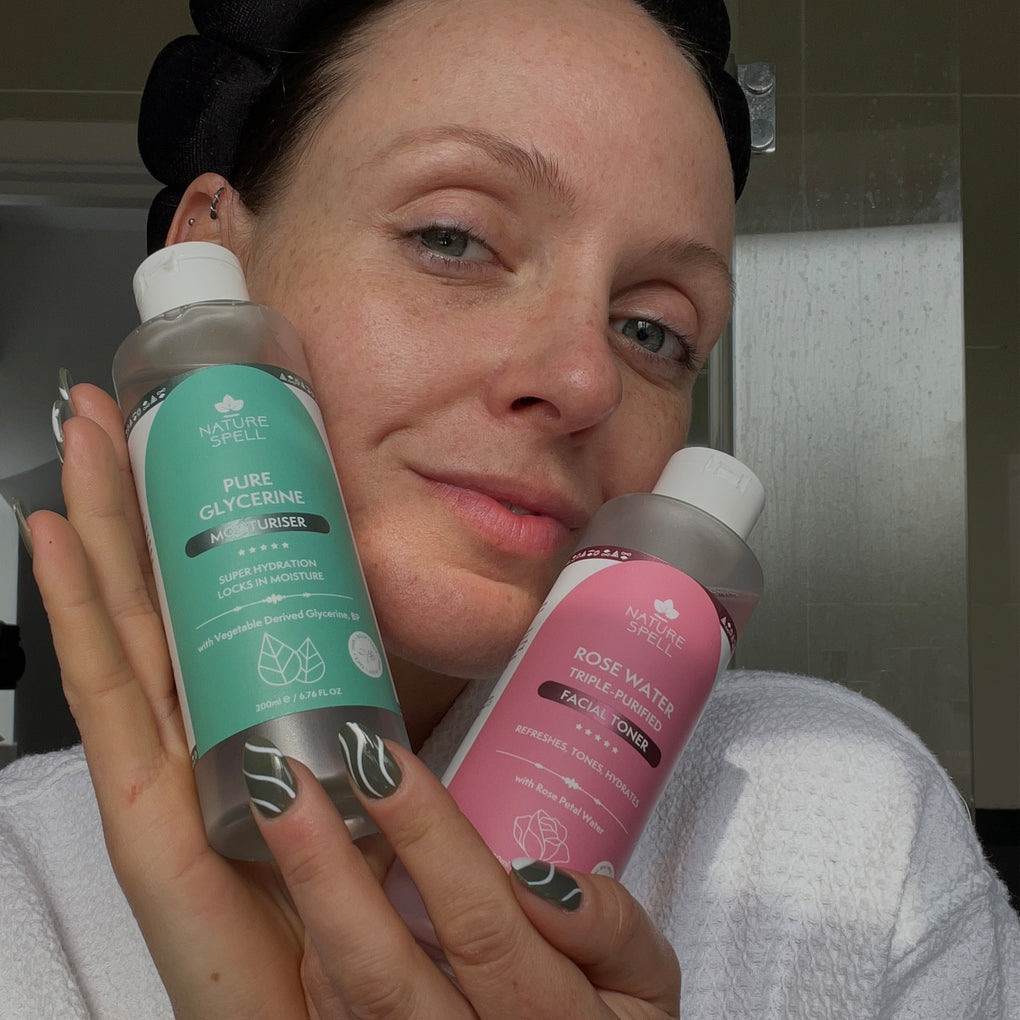 Glass Skin Duo: Rose Water Toner & 100% Pure Glycerine – Nature Spell USA