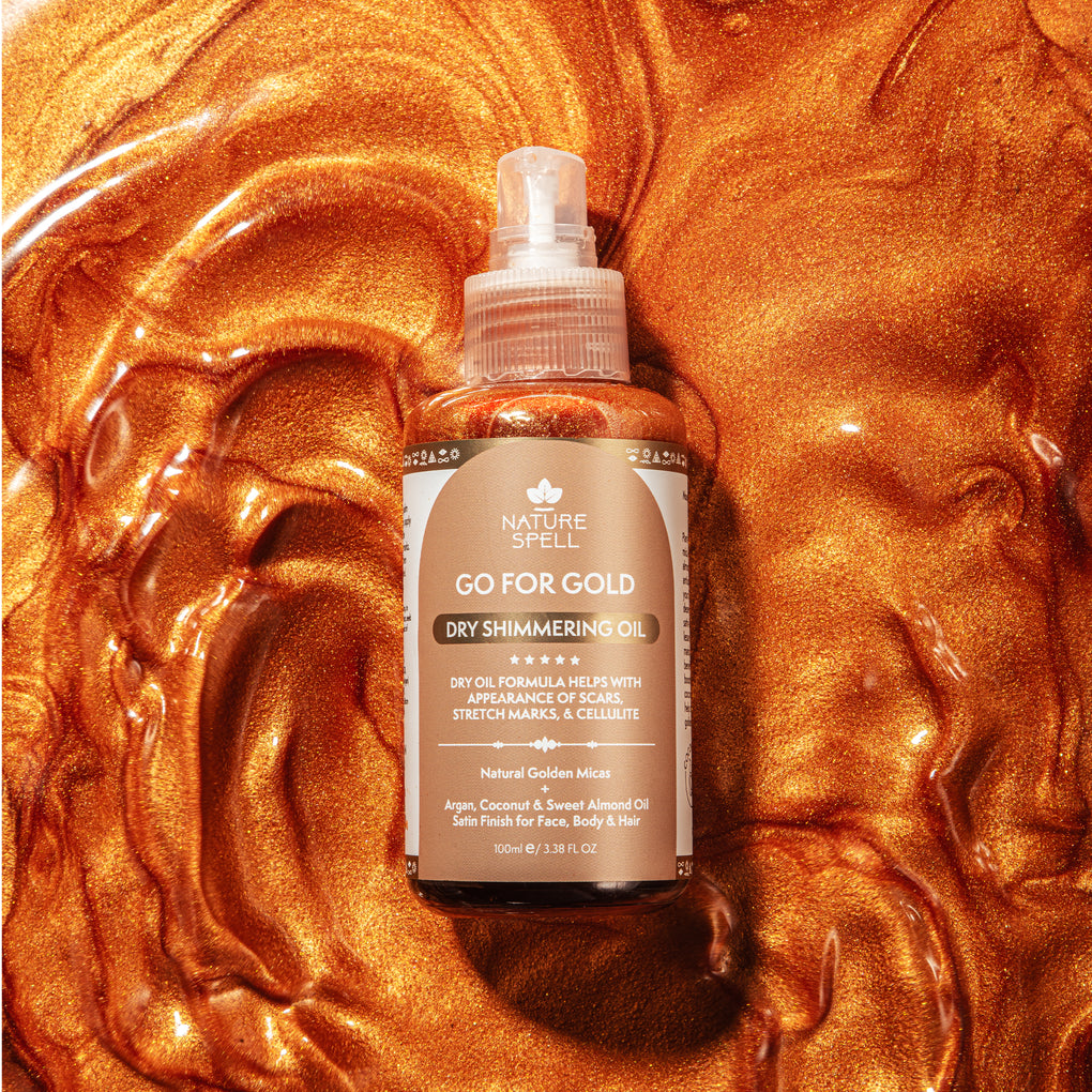 Go for Gold Dry Shimmer Oil – Nature Spell USA