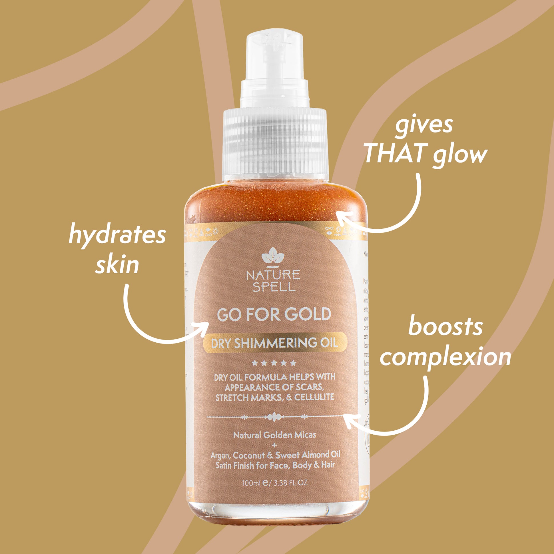 Go for Gold Dry Shimmer Oil – Nature Spell USA